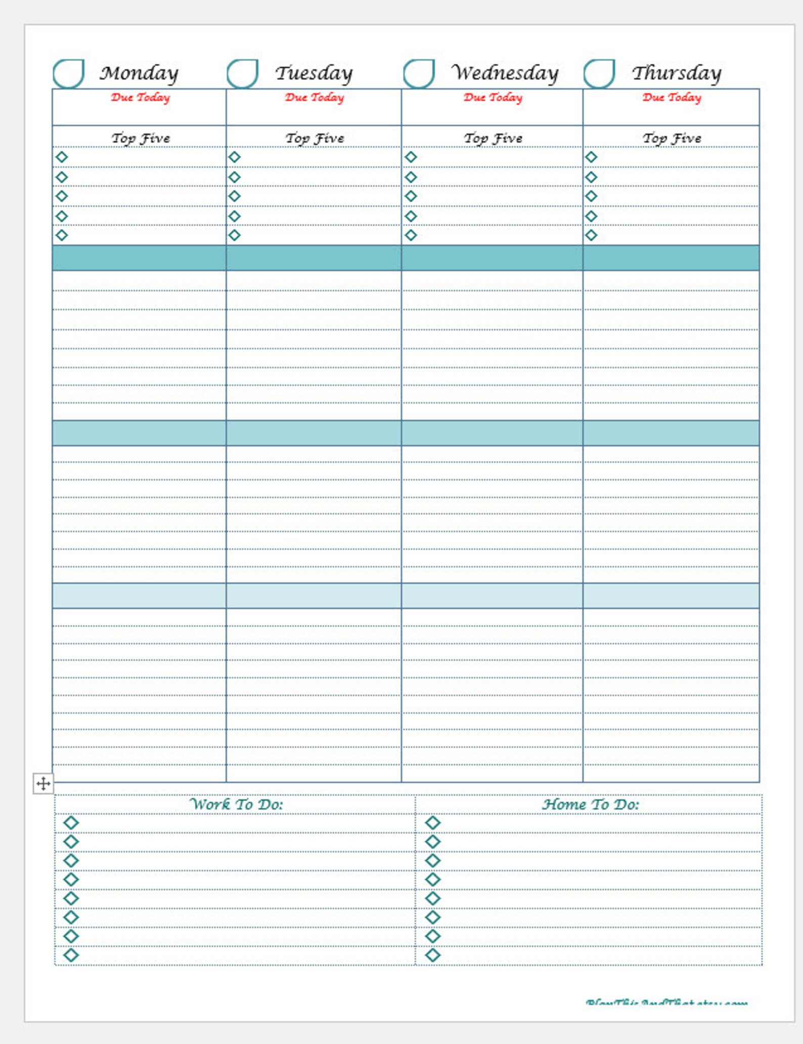 Weekly Planner Printable | Vertical Weekly Planner | Weekly Agenda ...