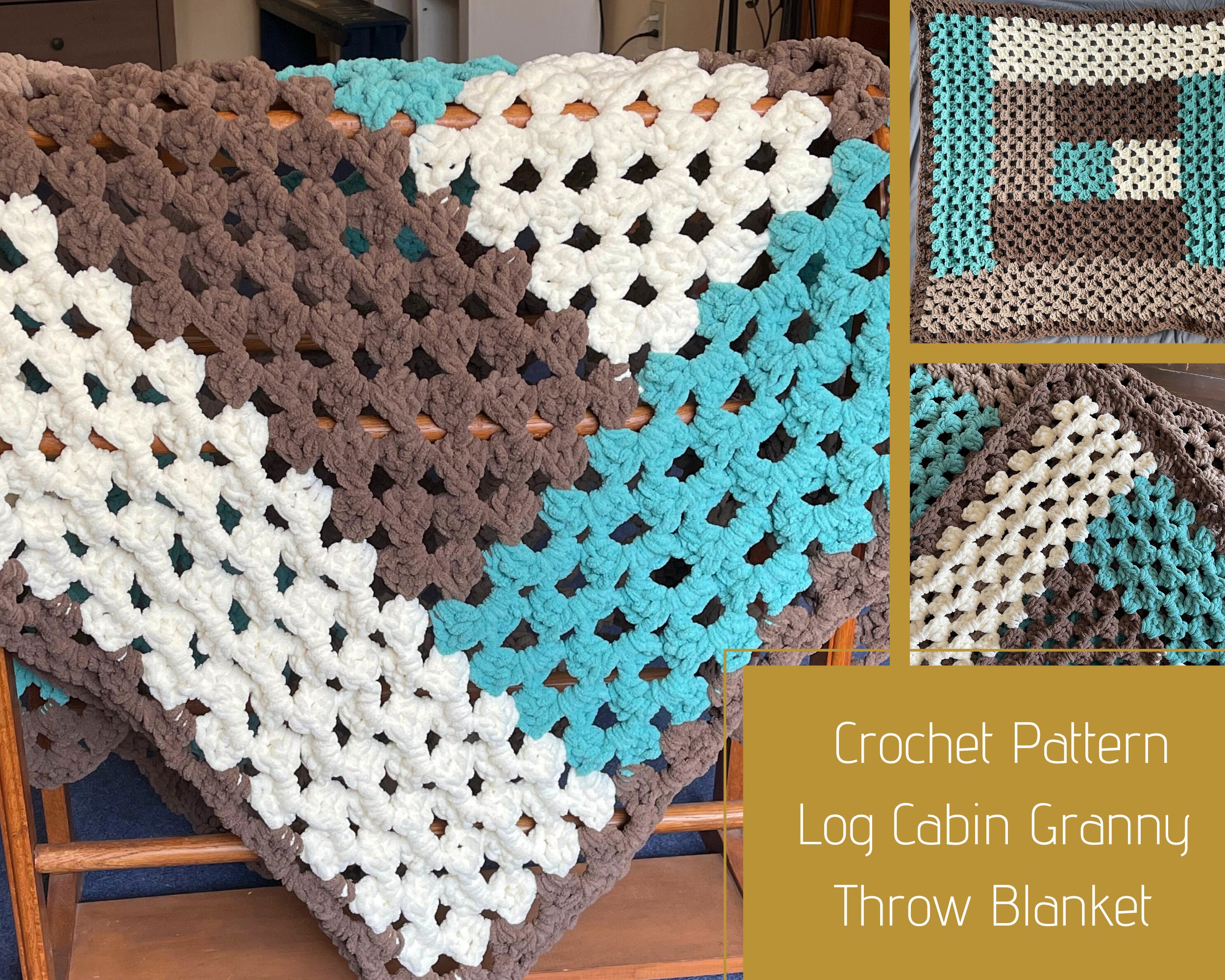 Crochet Pattern | Granny Log Cabin Throw | Crochet Baby Blanket ...