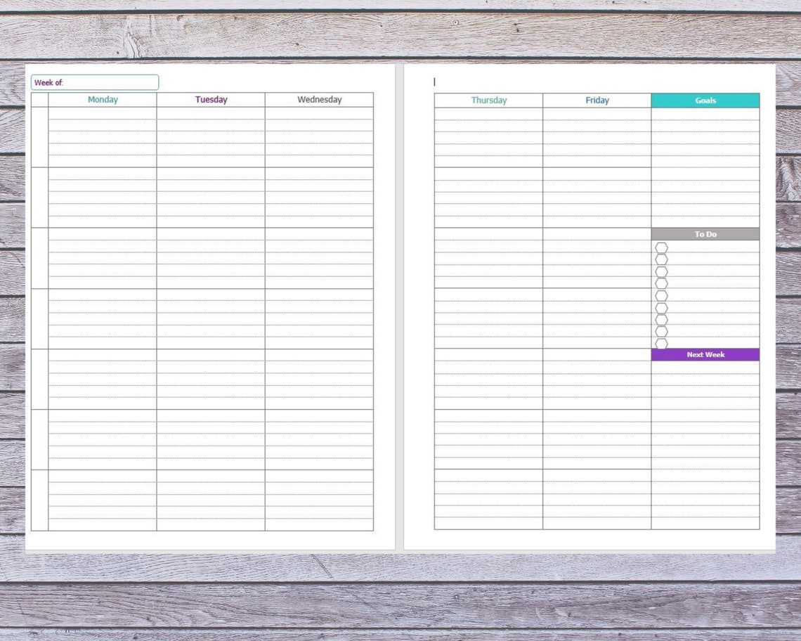 Free printable teacher weekly lesson planner - litfopt