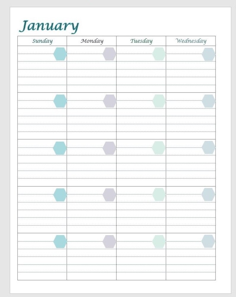Monthly Planner Printable | Undated | Letter Sized | Monthly Calendar ...