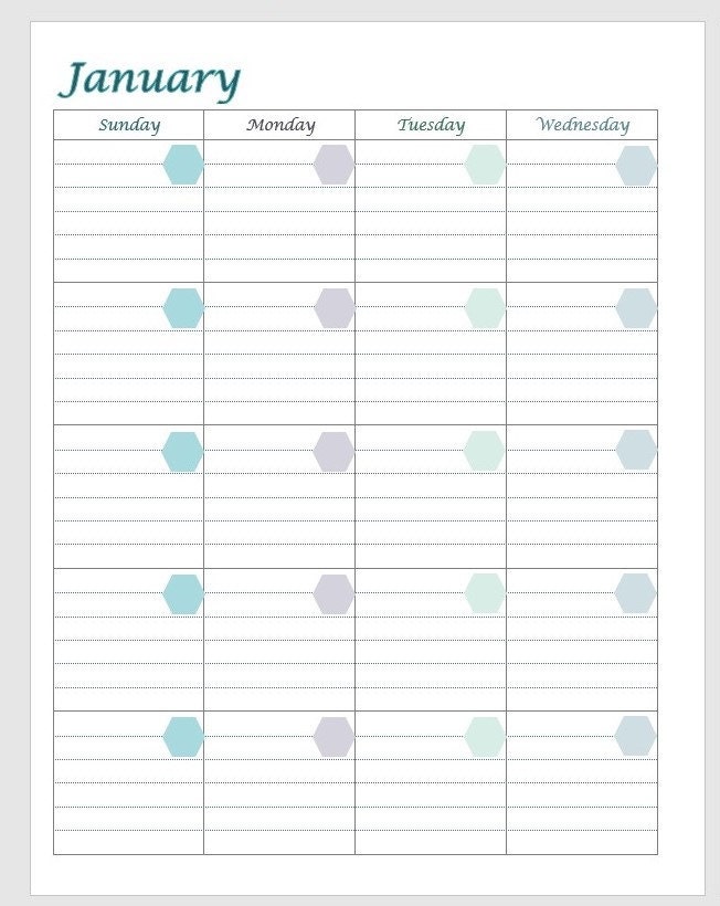 Monthly Planner Printable | Undated | Letter Sized | Monthly Calendar ...