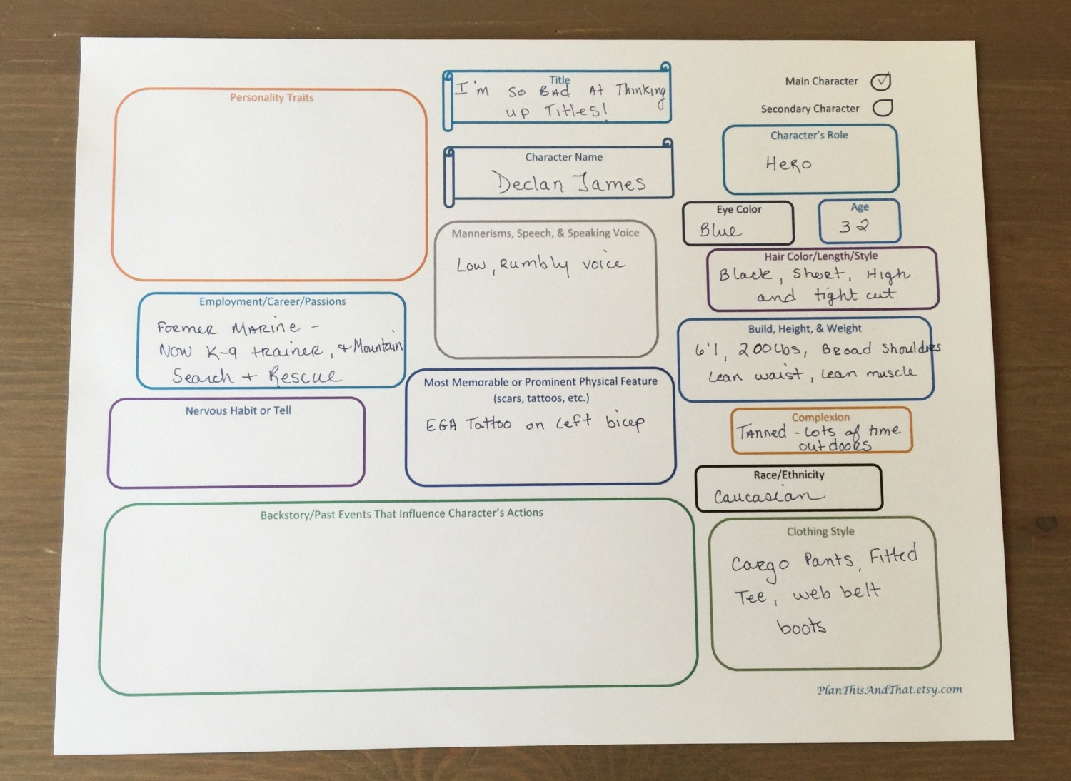 Writer's Character Building Map, Homeschool Writing Worksheet, Writer's ...