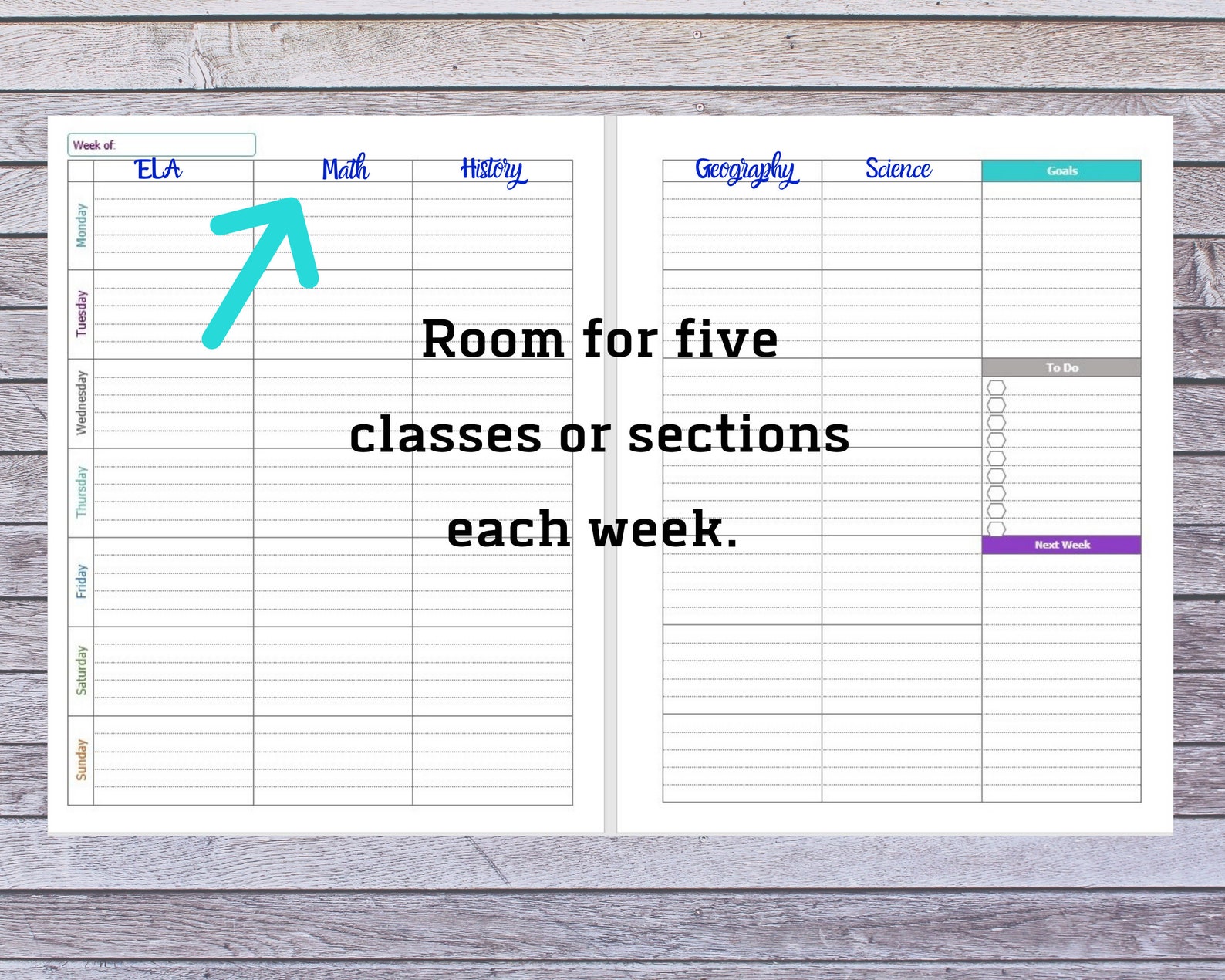 7 Day Weekly Lesson Planner Homeschool Lesson Planner Homeschool ...