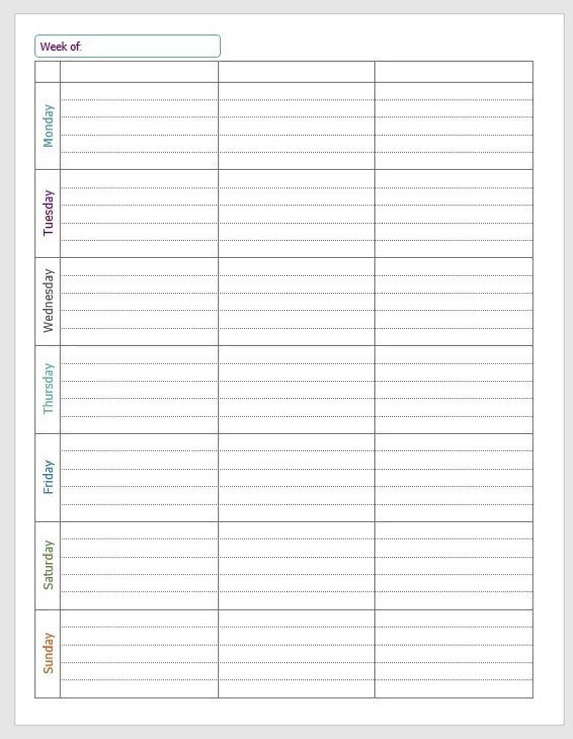 7 Day Weekly Lesson Planner Homeschool Lesson Planner | Etsy