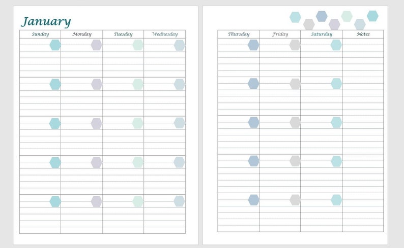 Monthly Planner Printable | Undated | Letter Sized | Monthly Calendar ...