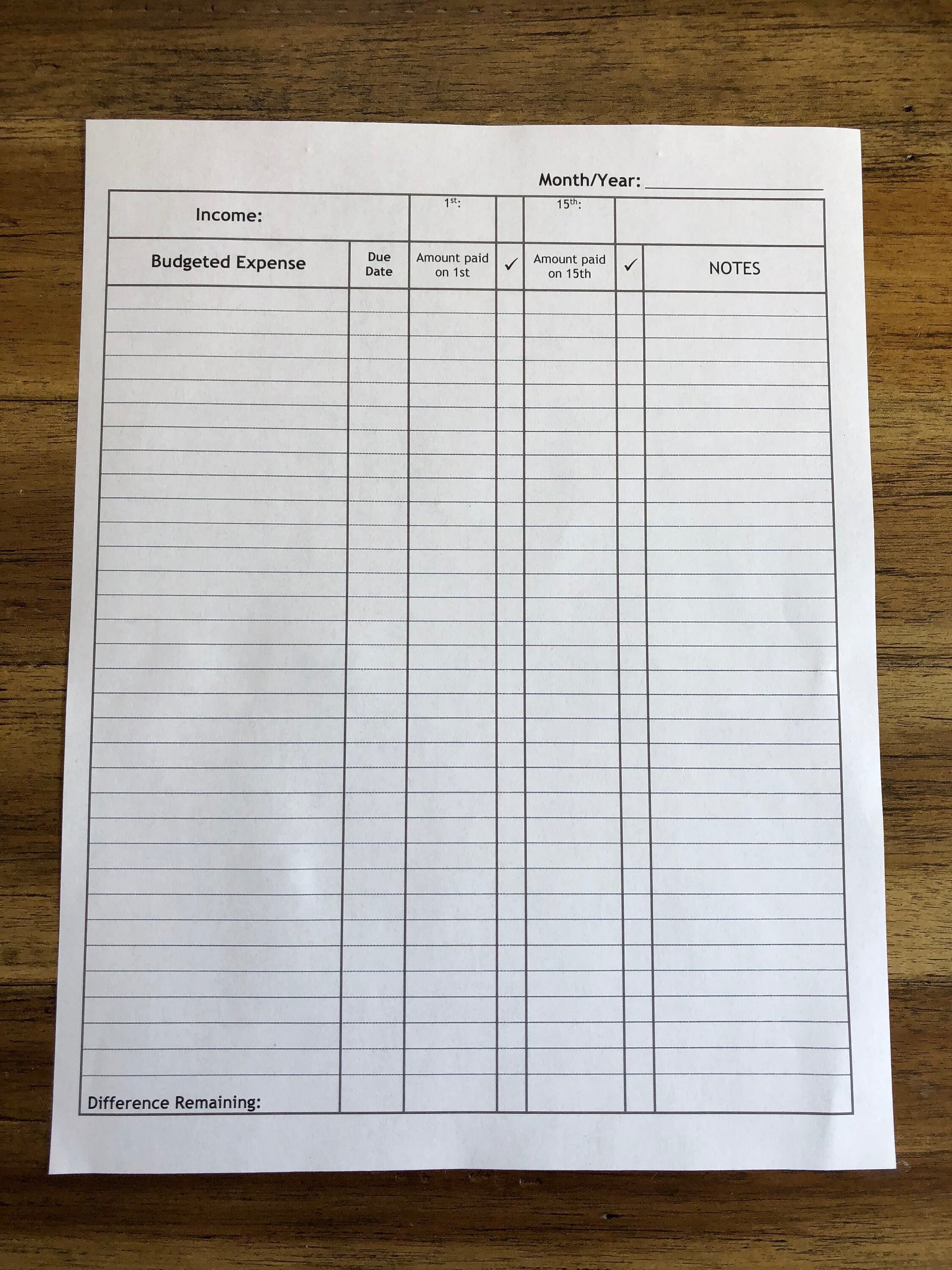Budget Planner Printable | Monthly Household Budget Form | Military ...