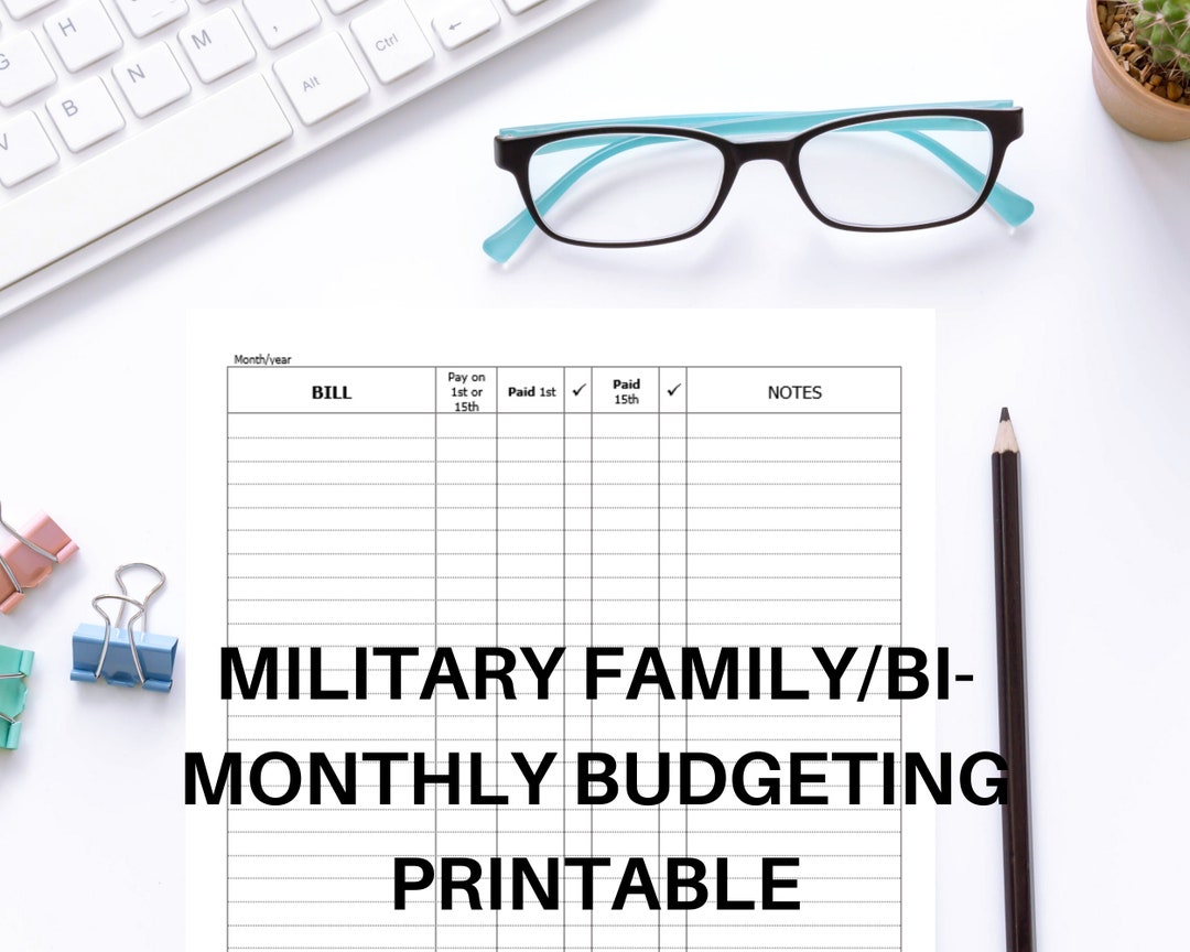 Budget Planner Printable | Monthly Household Budget Form | Military ...