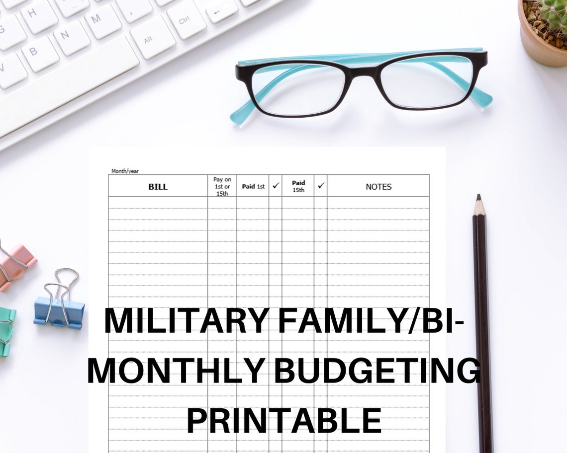 Budget Planner Printable | Monthly Household Budget Form | Military ...