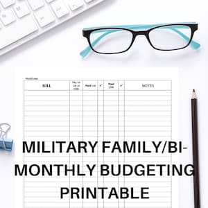 Budget Planner Printable | Monthly Household Budget Form | Military ...