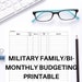 Budget Planner Printable | Monthly Household Budget Form | Military ...