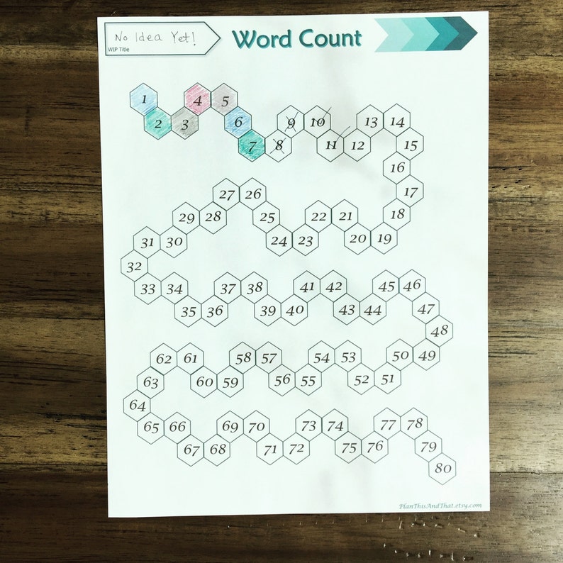 Word Count Tracker Visual Tracker | Etsy