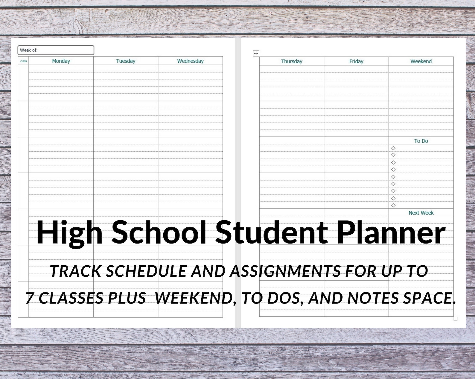 High School Homework Agenda | High School Student Agenda | Homeschool ...