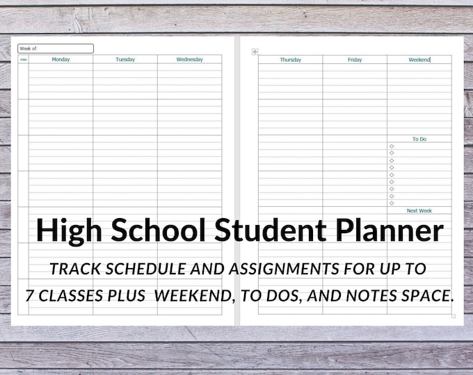 Middle School Homework Agenda Homeschool Middle School Agenda ...