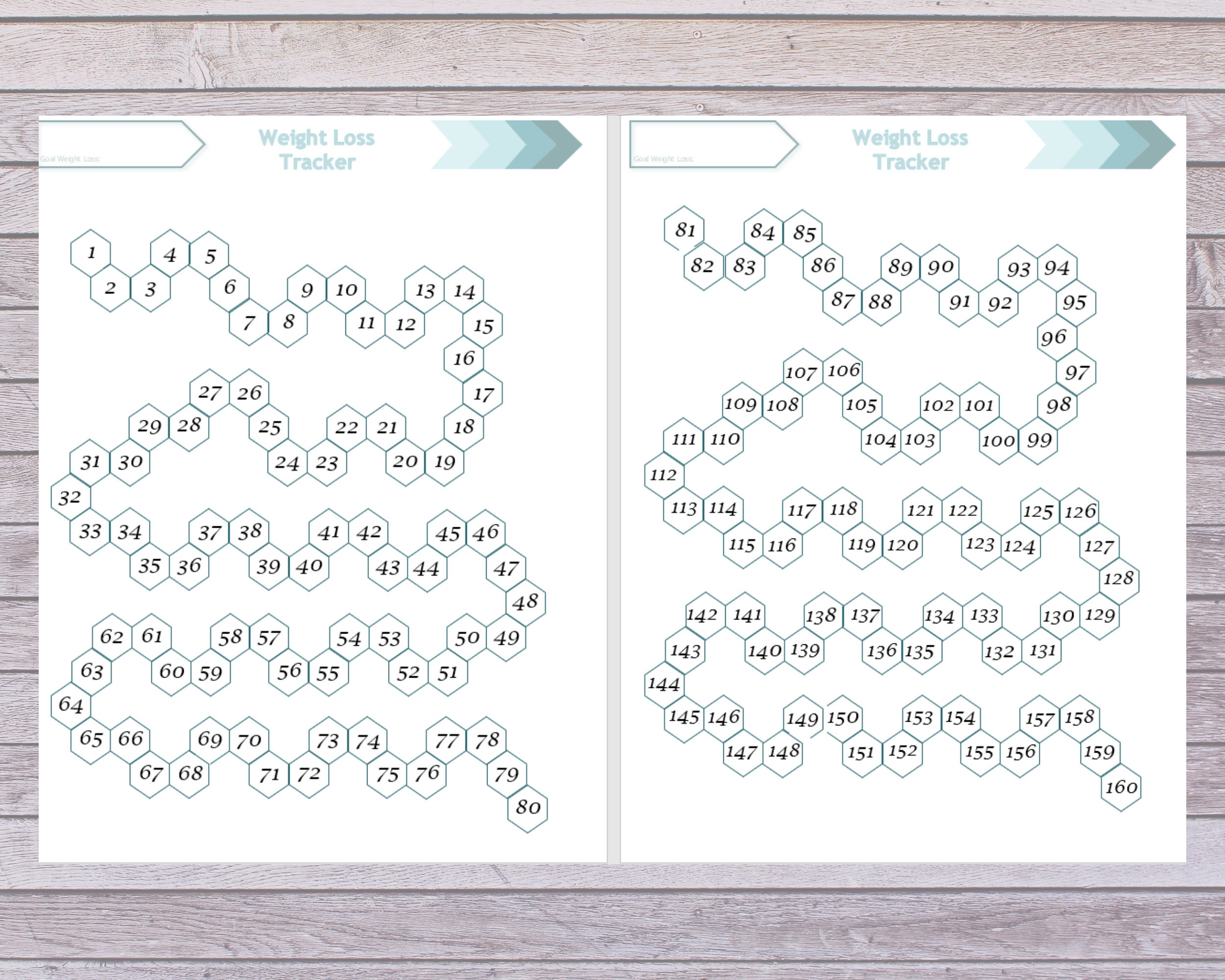 Weight Loss Tracker | Visual Tracker | Motivational Tool | Progress ...