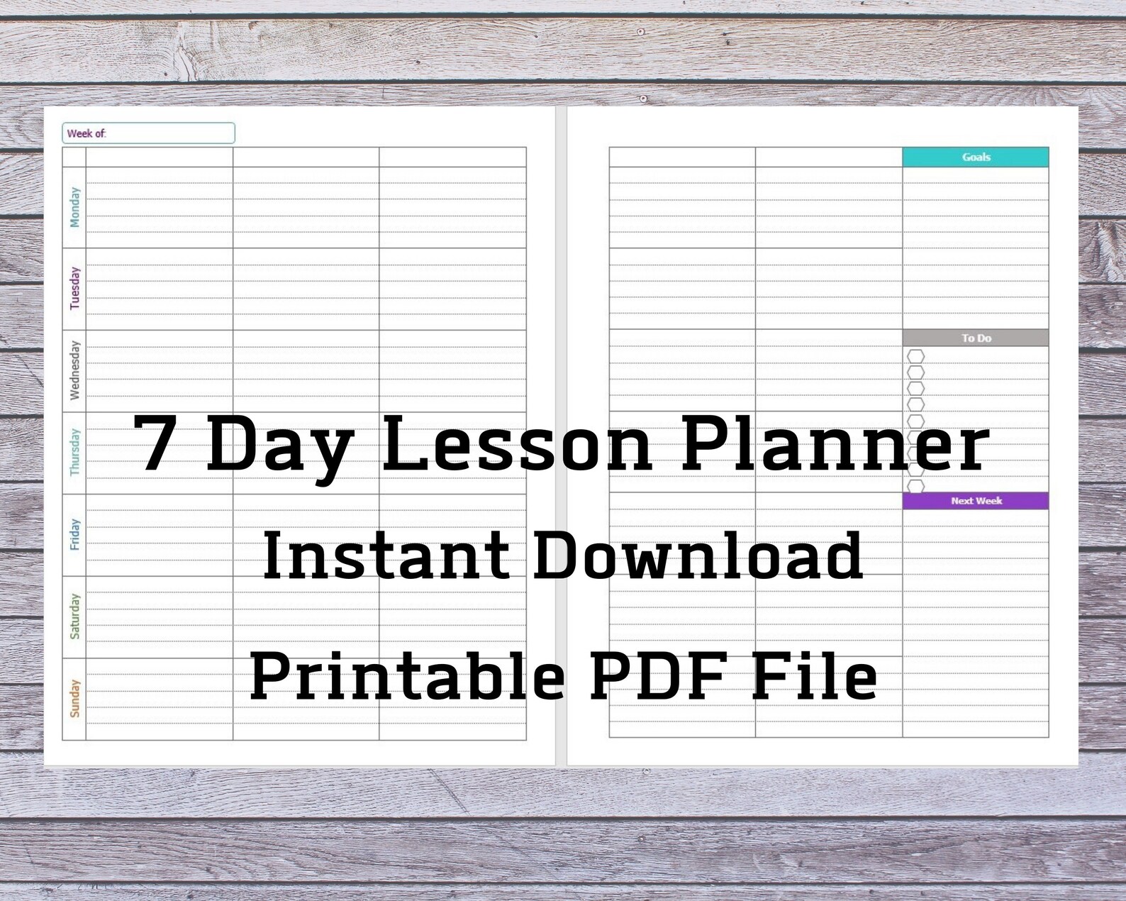 7 Day Weekly Lesson Planner | Homeschool Lesson Planner | Homeschool ...