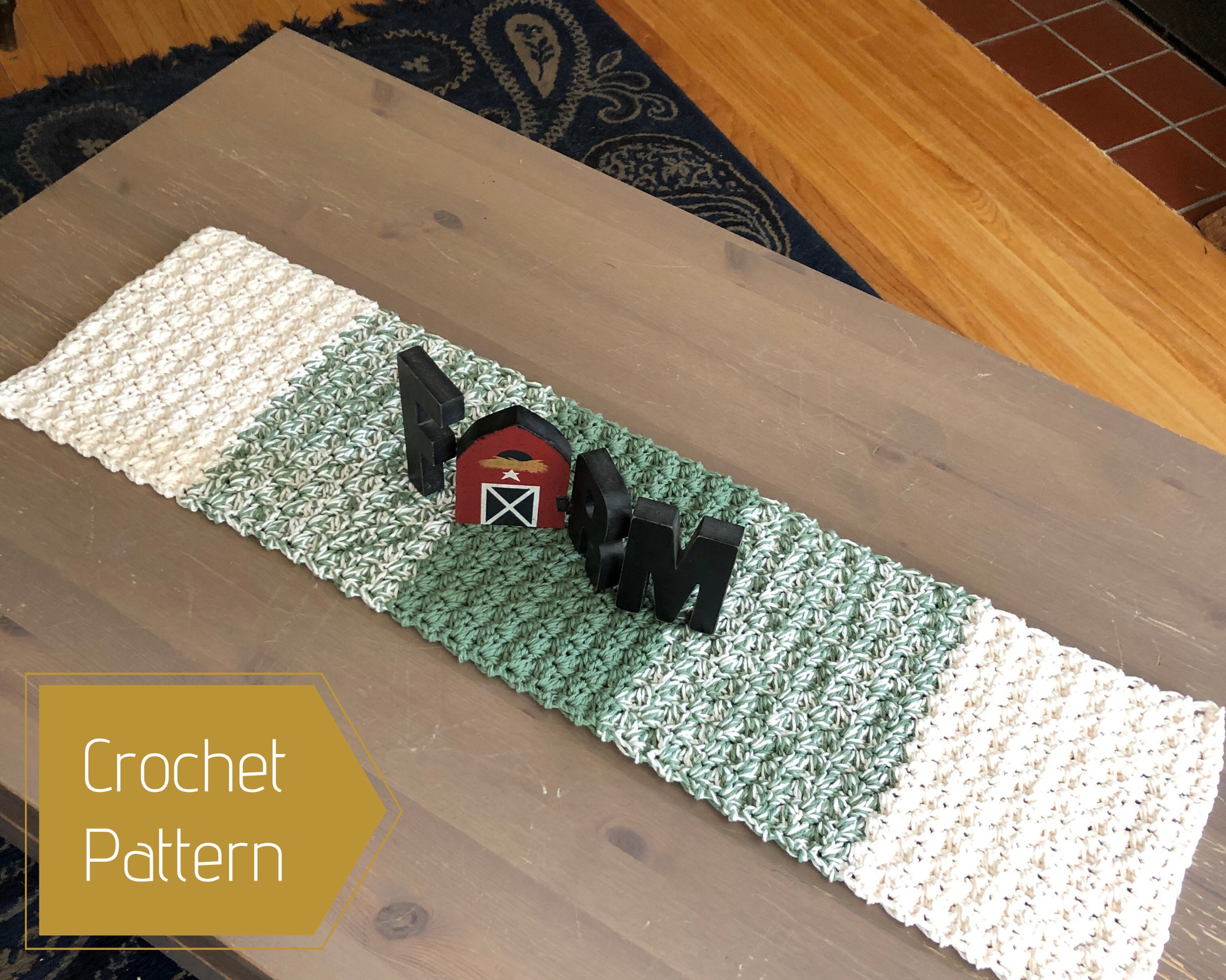 Crochet Pattern | Ombre Table Runner | Crochet Table Decor | Crochet ...