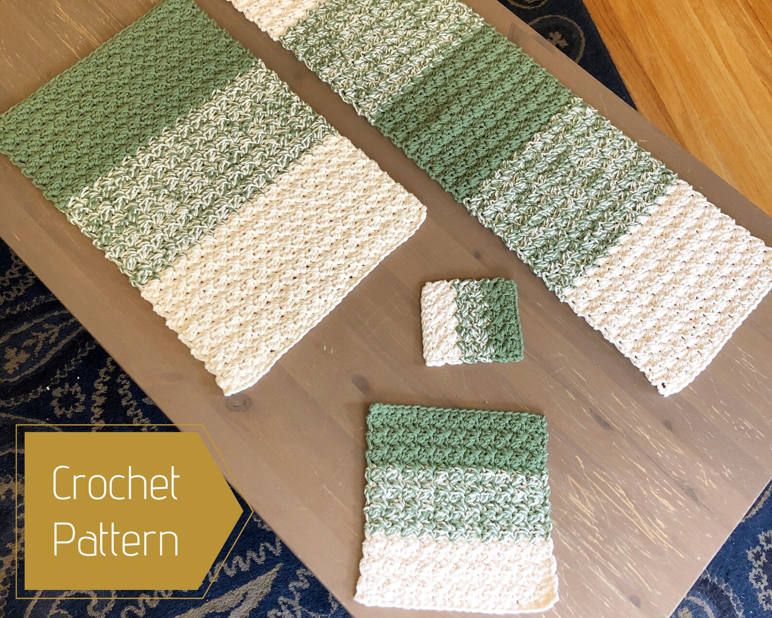 Crochet Pattern | Ombre Table Runner | Crochet Table Decor | Crochet ...