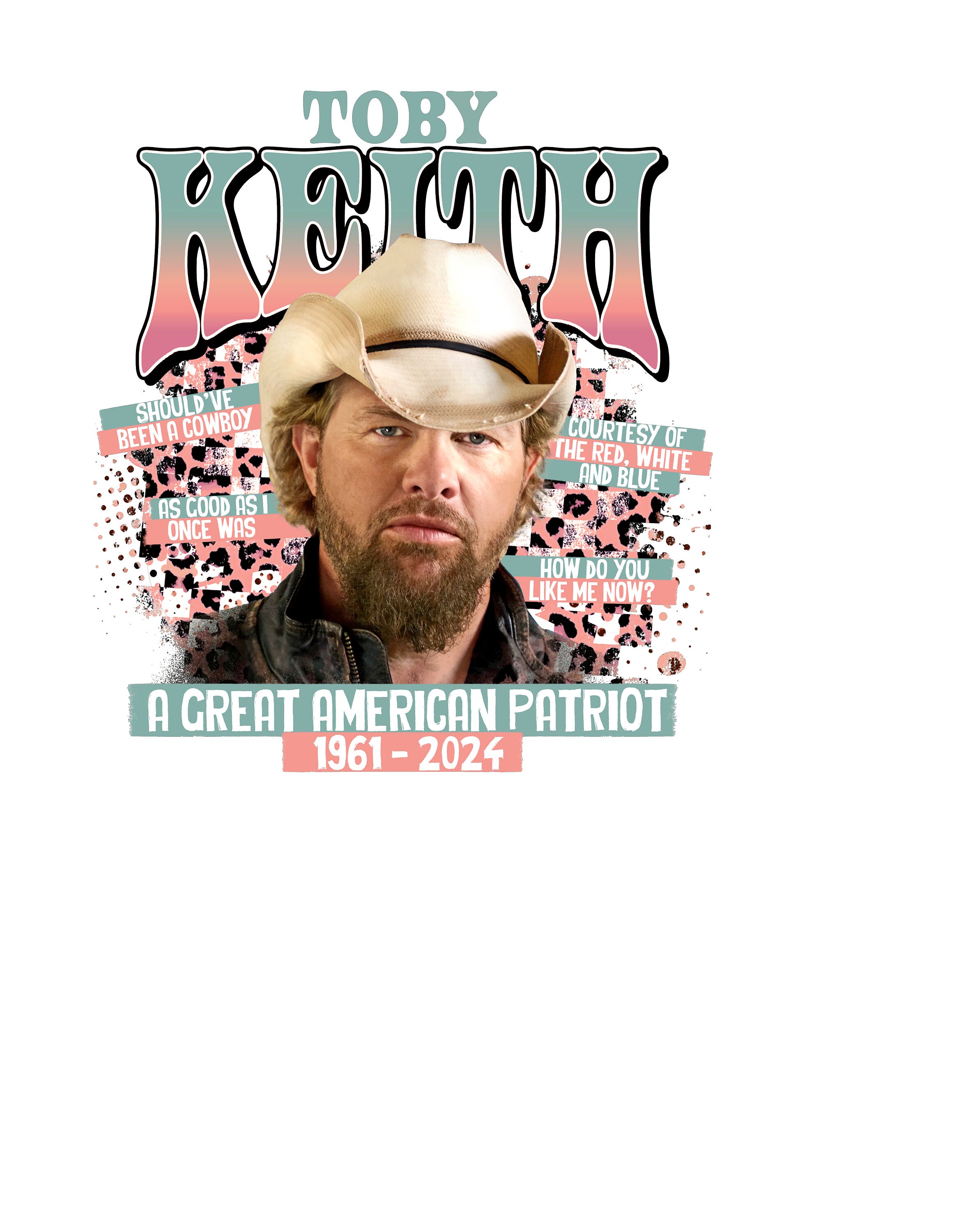 TOBY KEITH Sublimated TRANSFERS to Put on Your Own Shirt !!! - Etsy