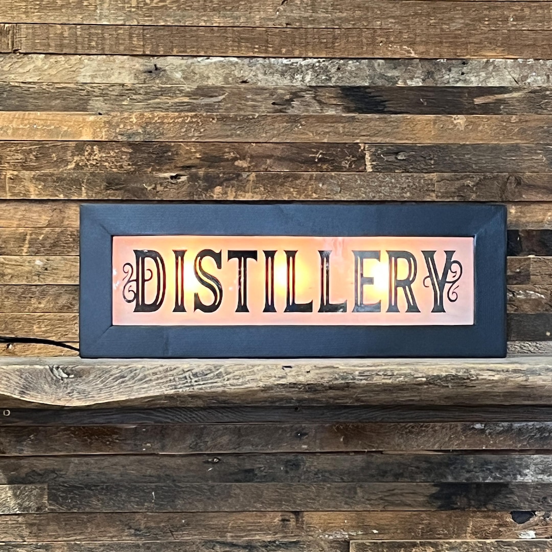 The Vintage Distillery Lighted Sign - Custom Lettering Available - Etsy