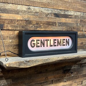 Gentlemen Retro Lighted Sign - Restroom Sign - Custom Lettering ...