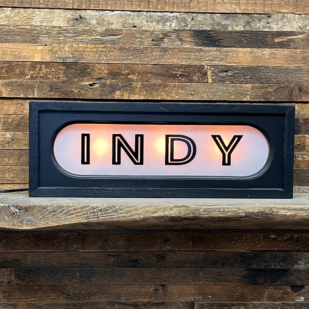 Indy Vintage Lighted Sign - Custom Lettering Available - Etsy