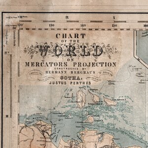 Three Piece World Map – 1882 World Map – Triptych Set - Etsy