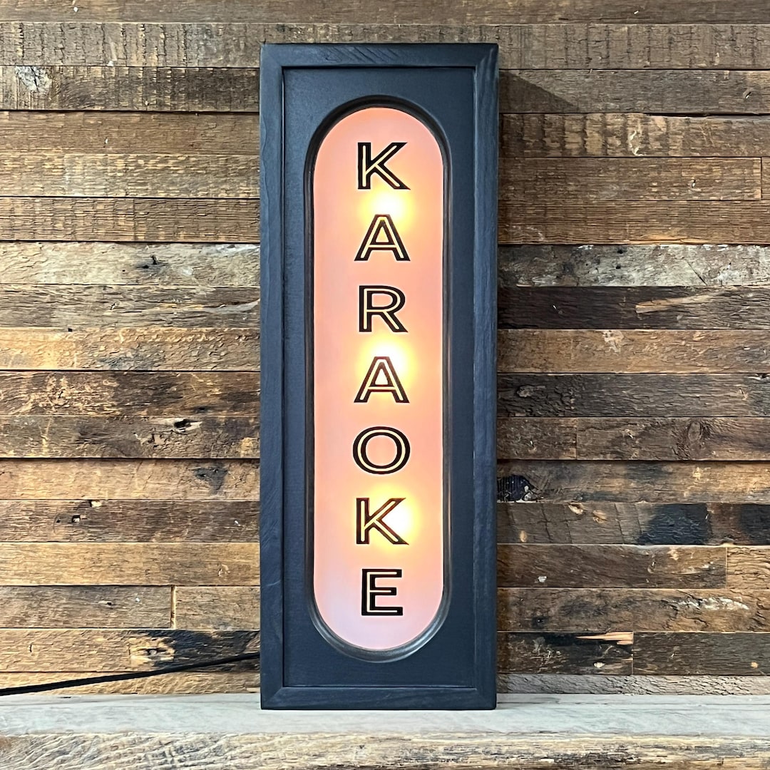 Karaoke Vertical Vintage Lighted Sign - Custom Lettering Available - Etsy
