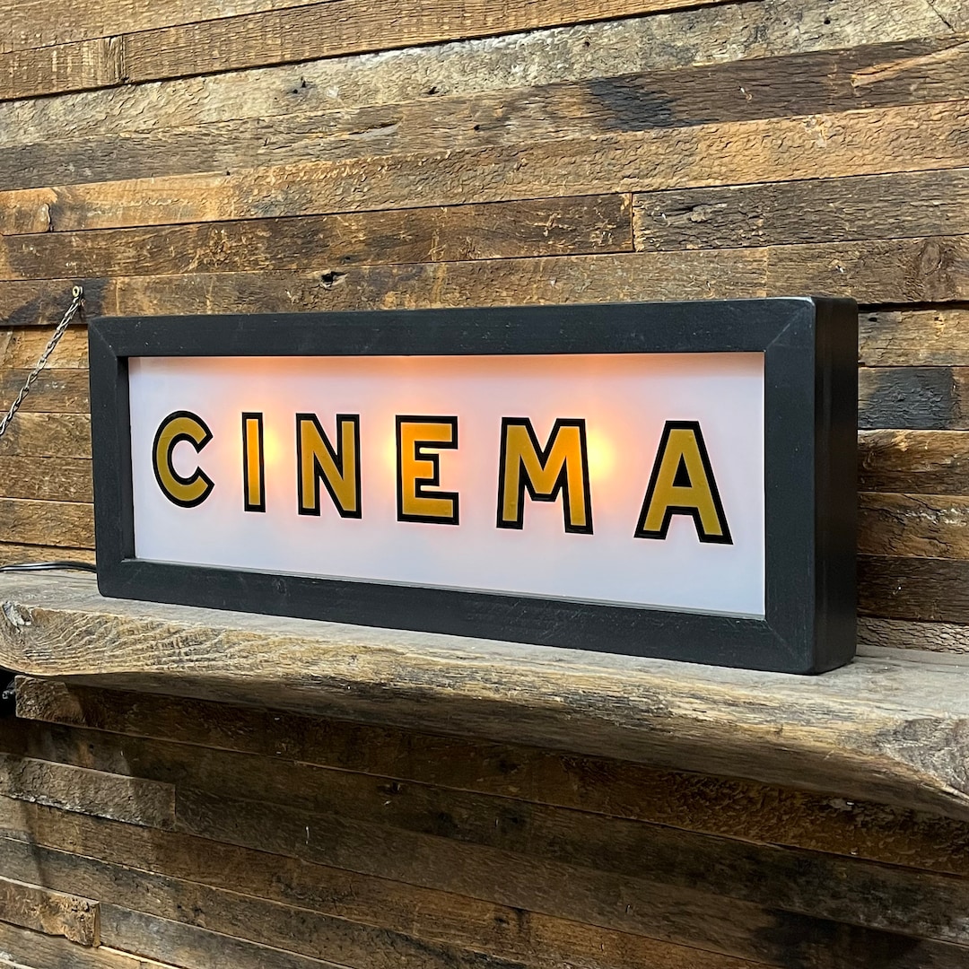 Cinema Vintage Lighted Sign - Custom Lettering Available - Etsy