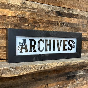 Archives Retro Lighted Sign - Custom Lettering Available - Etsy