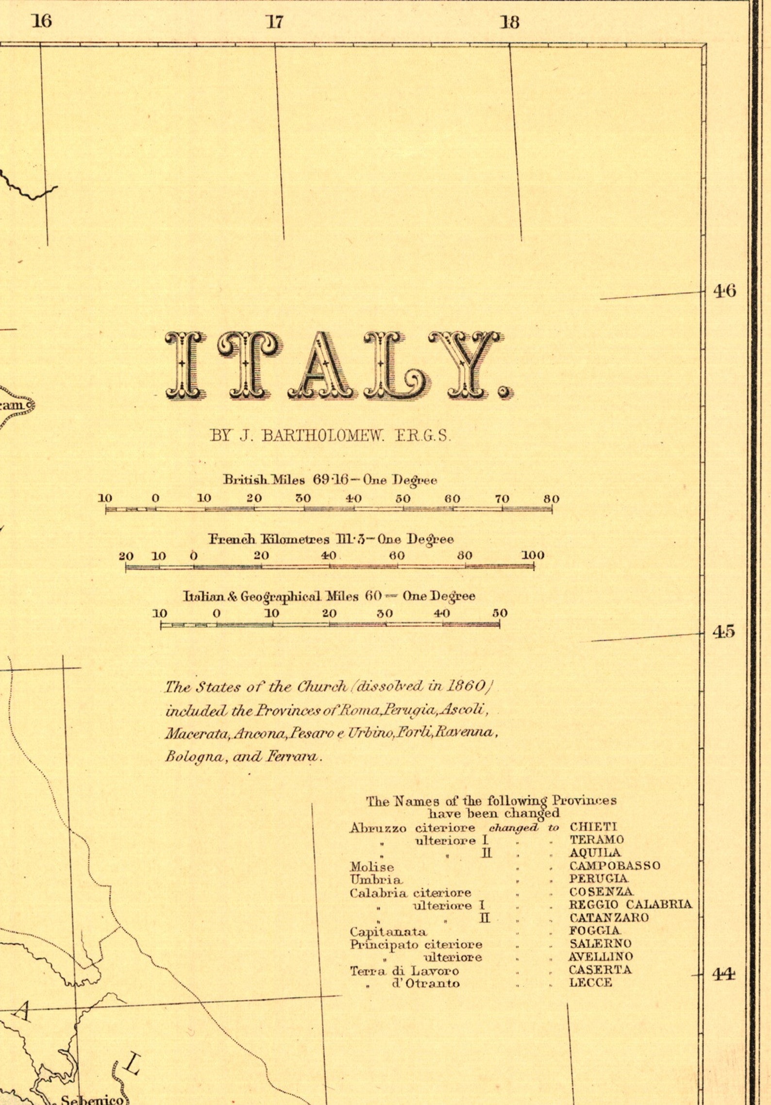Italy Vintage Framed Map 1890 F - Etsy