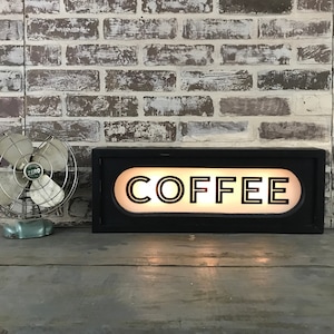 Coffee Retro Lighted Sign - Custom Lettering Available - Etsy