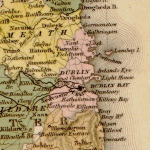 Ireland Vintage Framed Map 1844 (G) - Etsy