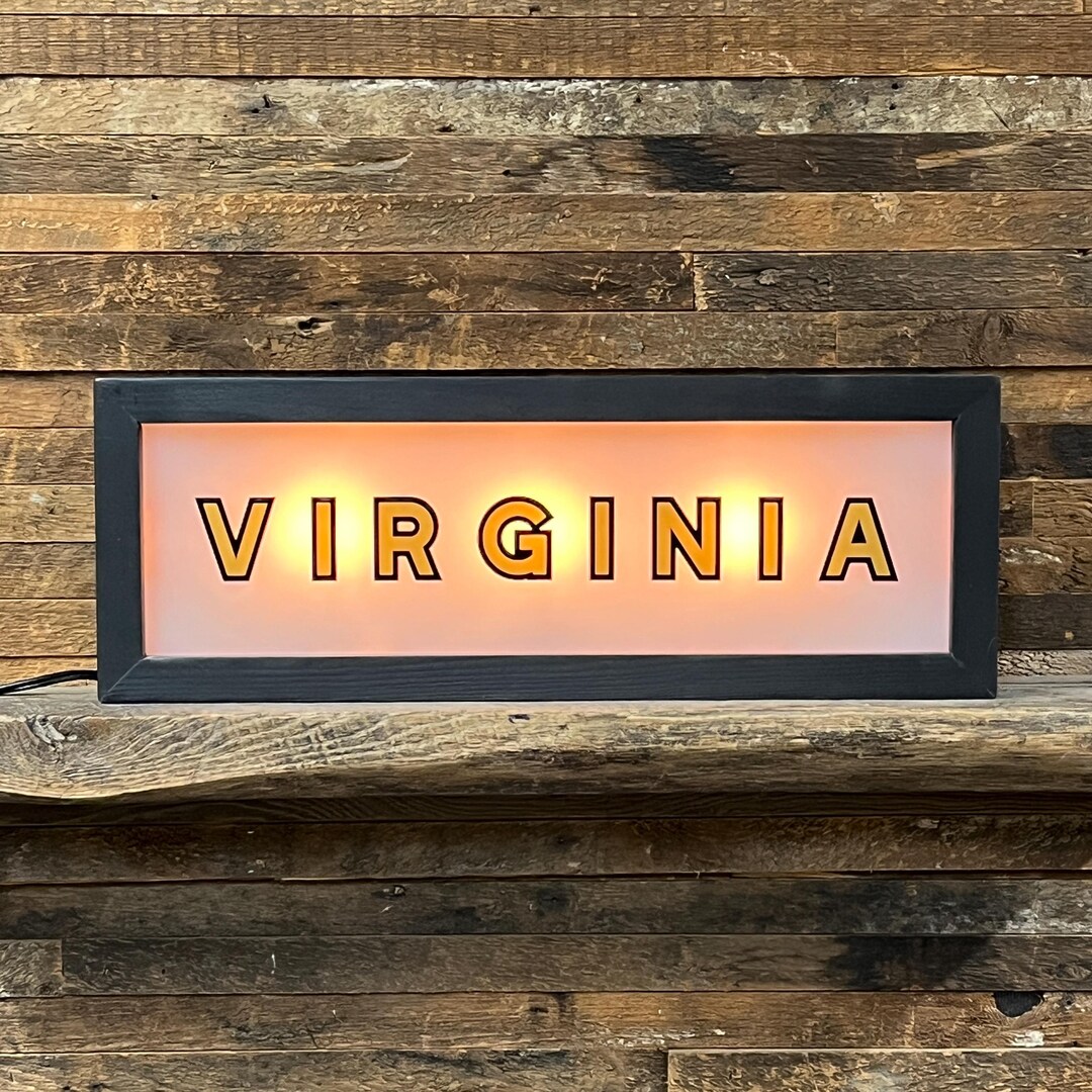 Virginia Vintage Lighted Sign - Custom Lettering Available - Etsy