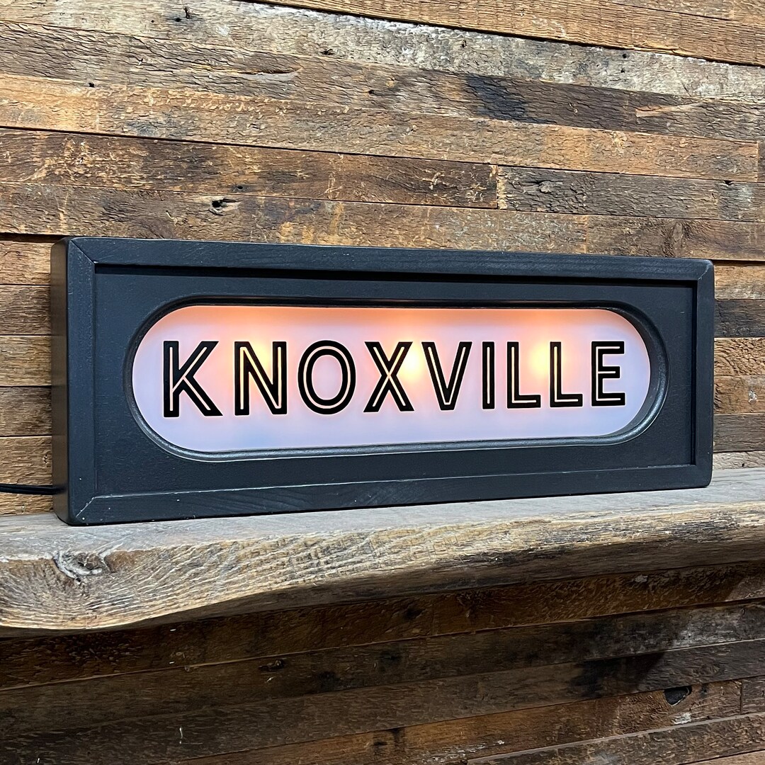 Knoxville Vintage Lighted Sign - Custom Lettering Available - Etsy