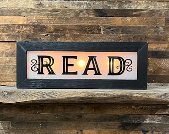 Restroom Retro Lighted Sign With Right Arrow Custom Lettering Available ...