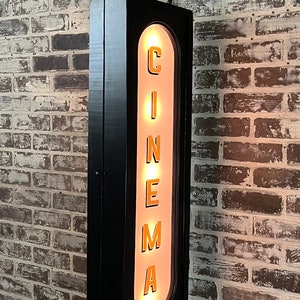 Cinema Hanging Double Sided Vintage Inspired - 5 Bulb Lighted Sign ...