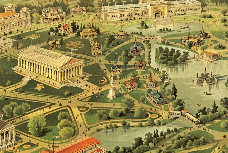 Nashville 1897 Worlds Fair Map Displaying the Centennial - Etsy