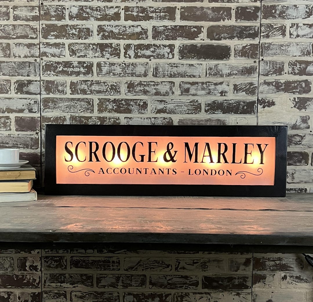 Christmas Carol Scrooge and Marley Vintage 5 Bulb Lighted Sign - Etsy