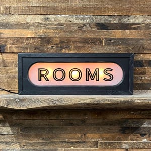 Rooms Vintage Lighted Sign - Custom Lettering Available - Etsy