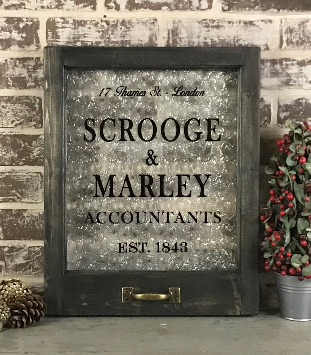 Christmas Carol Wall Art Scrooge and Marley Window Unique Holiday Decor ...
