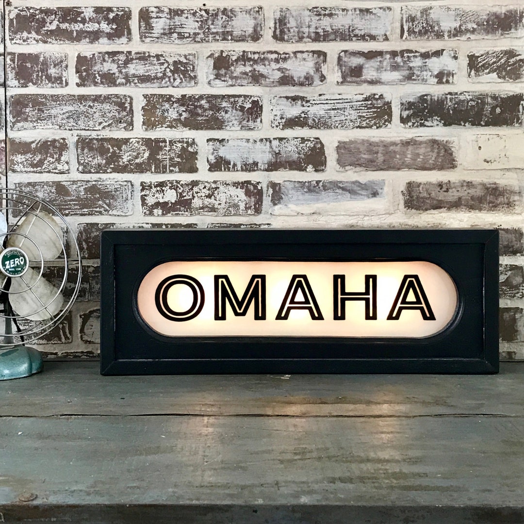 Omaha Vintage Lighted Sign - Custom Lettering Available - Etsy