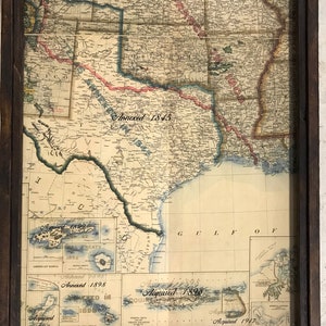USA Map 1923 Department of the Interior Large Triptych 3 Piece Framed ...