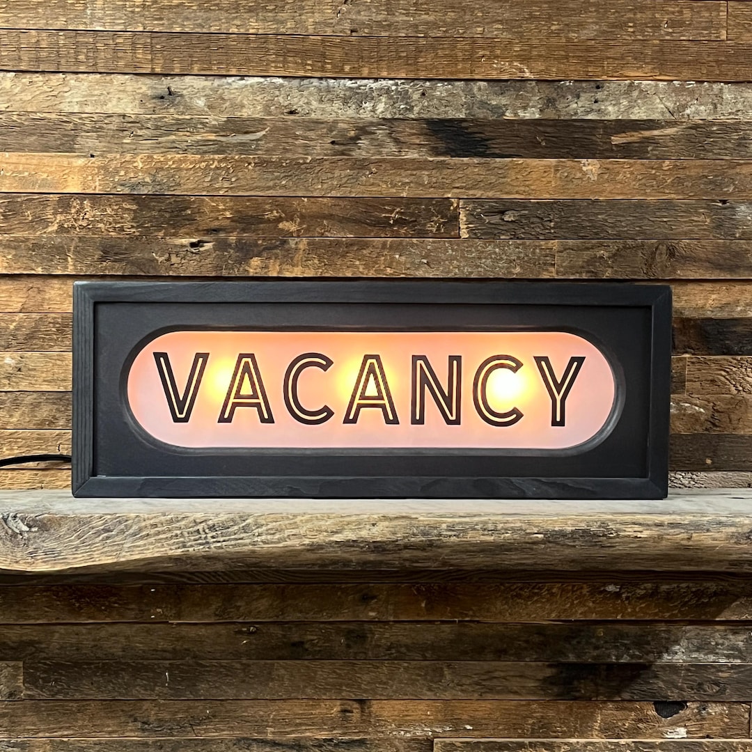 Vacancy Horizontal Vintage Lighted Sign - Custom Lettering Available - Etsy