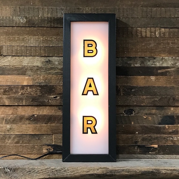 Lighted Bar Sign - Etsy
