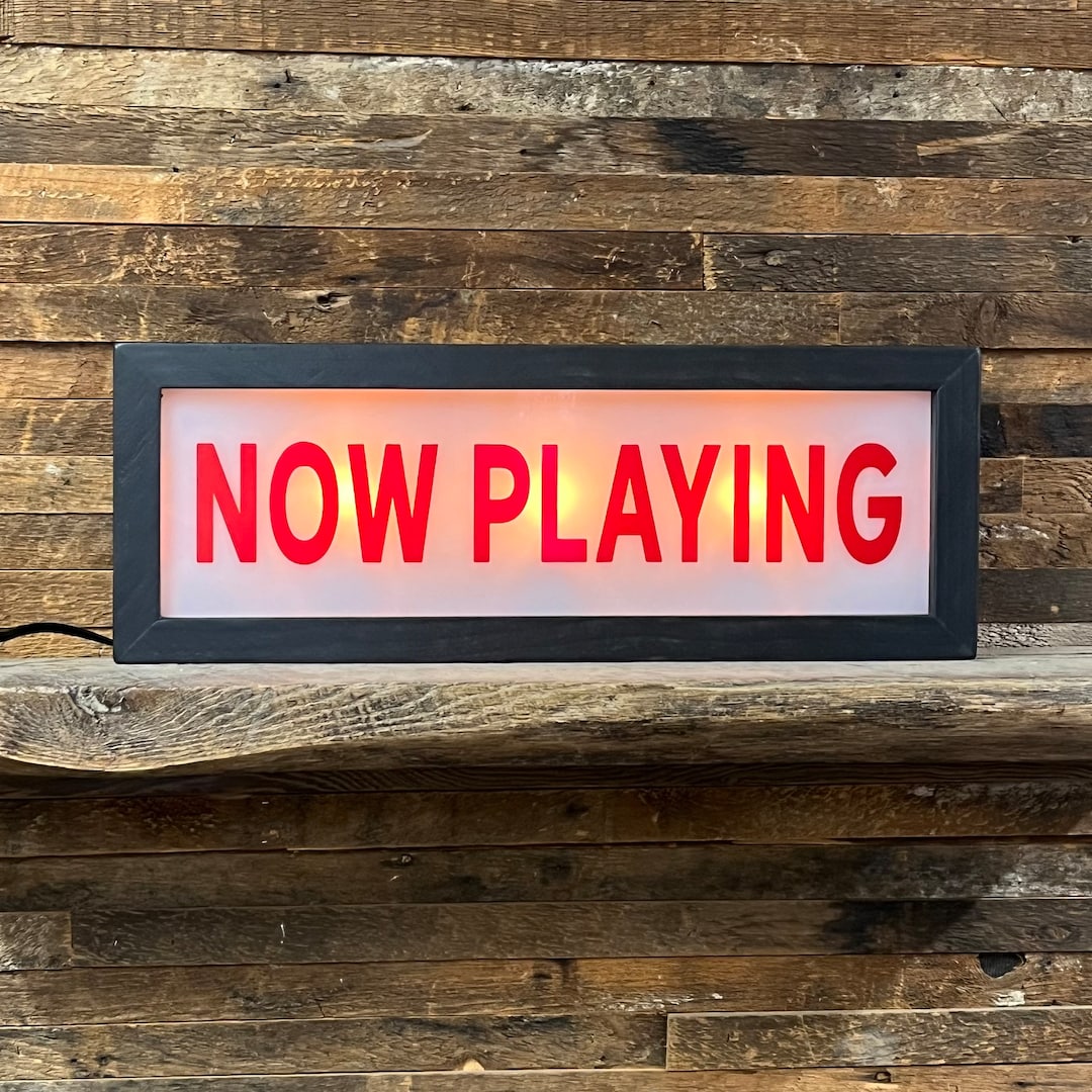 Now Playing Home Theater Lighted Sign - Custom Lettering Available - Etsy