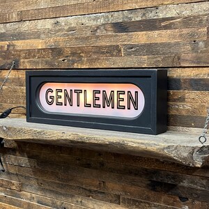 Gentlemen Retro Lighted Sign - Restroom Sign - Custom Lettering ...