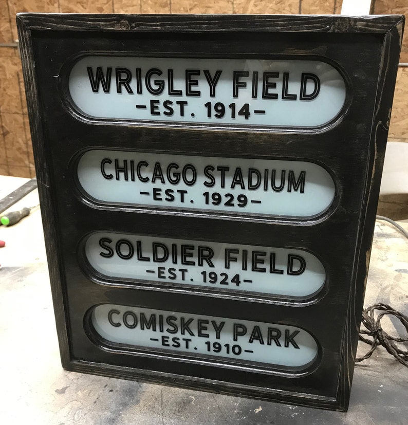 Chicago Sports Multi Opening Lighted Sign Customizable - Etsy