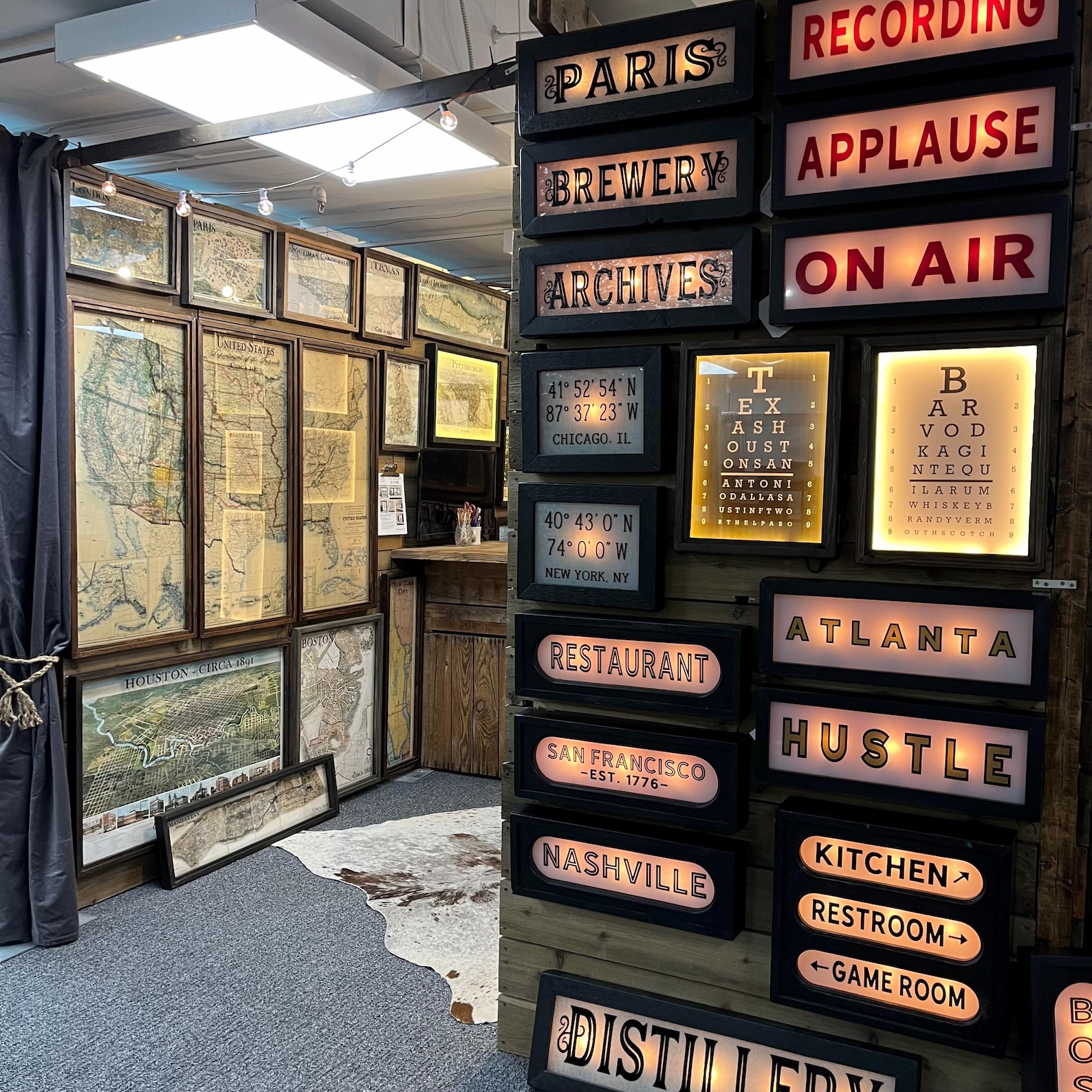 Cocktails Vintage Vertical Lighted Sign - Custom Lettering Available - Etsy