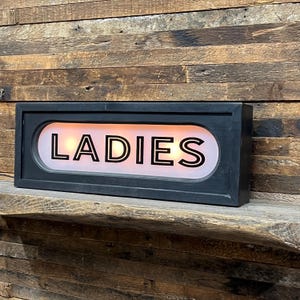 Ladies Retro Lighted Sign - Restroom Sign - Custom Lettering Available ...