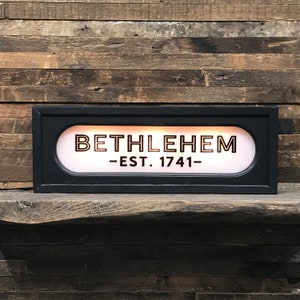 Custom City Vintage Lighted Sign Custom Lettering Available - Etsy